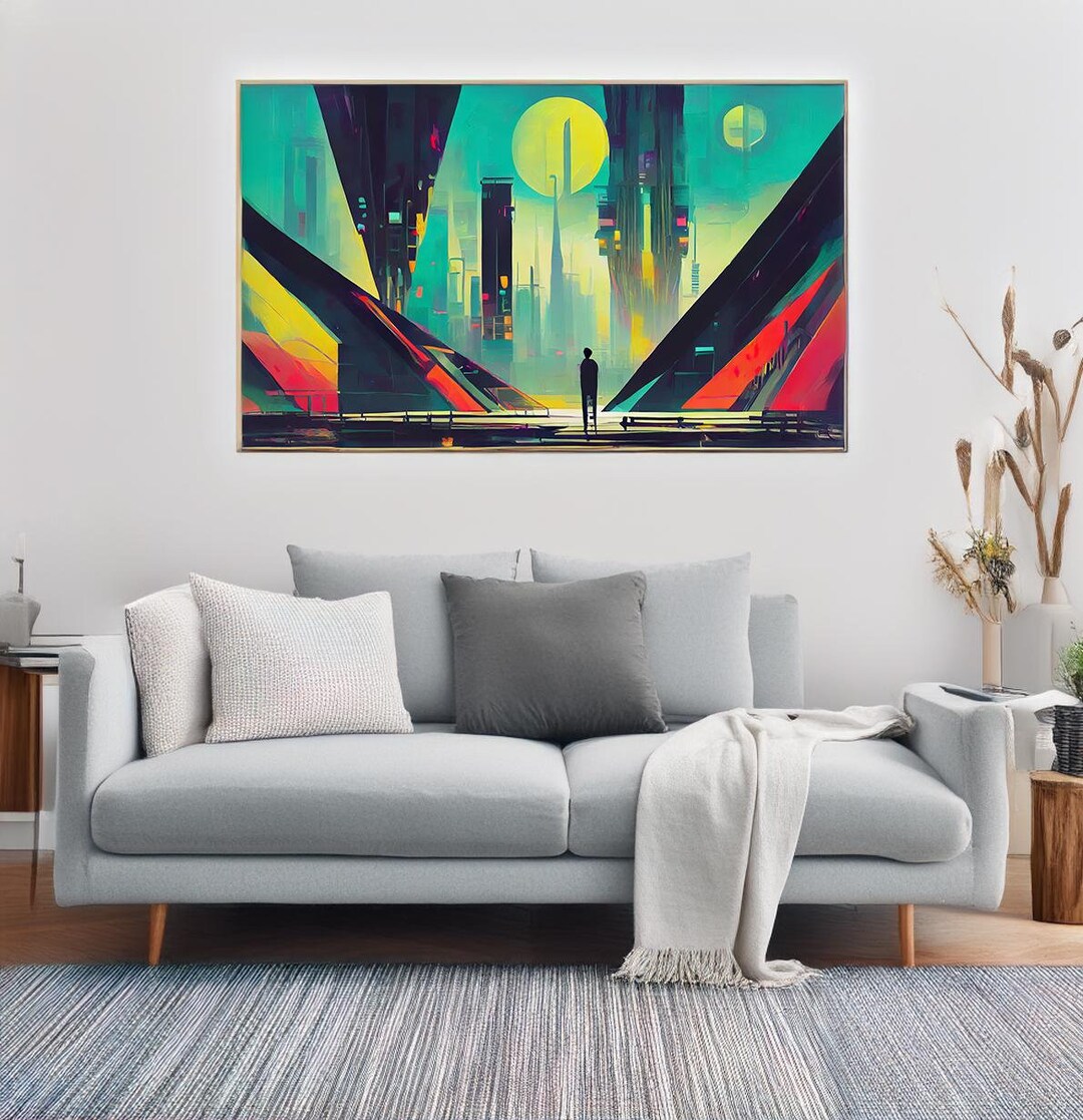 Synthwave Alien Cityscape Print Futuristic Urban Metropolis Art Q3 on ...
