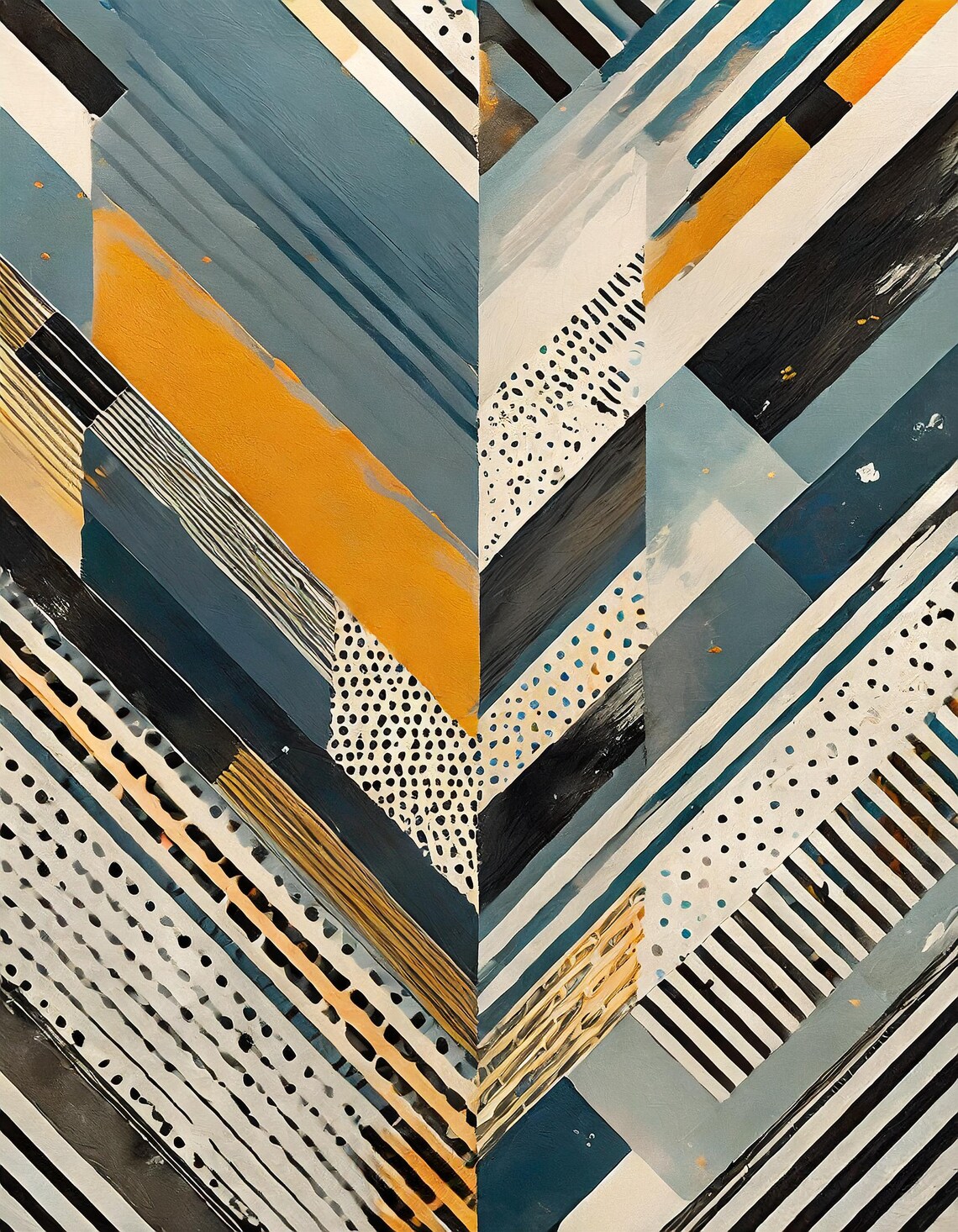 Mid-century Modern Abstract Print: Light-hearted Geometric Art, Future ...