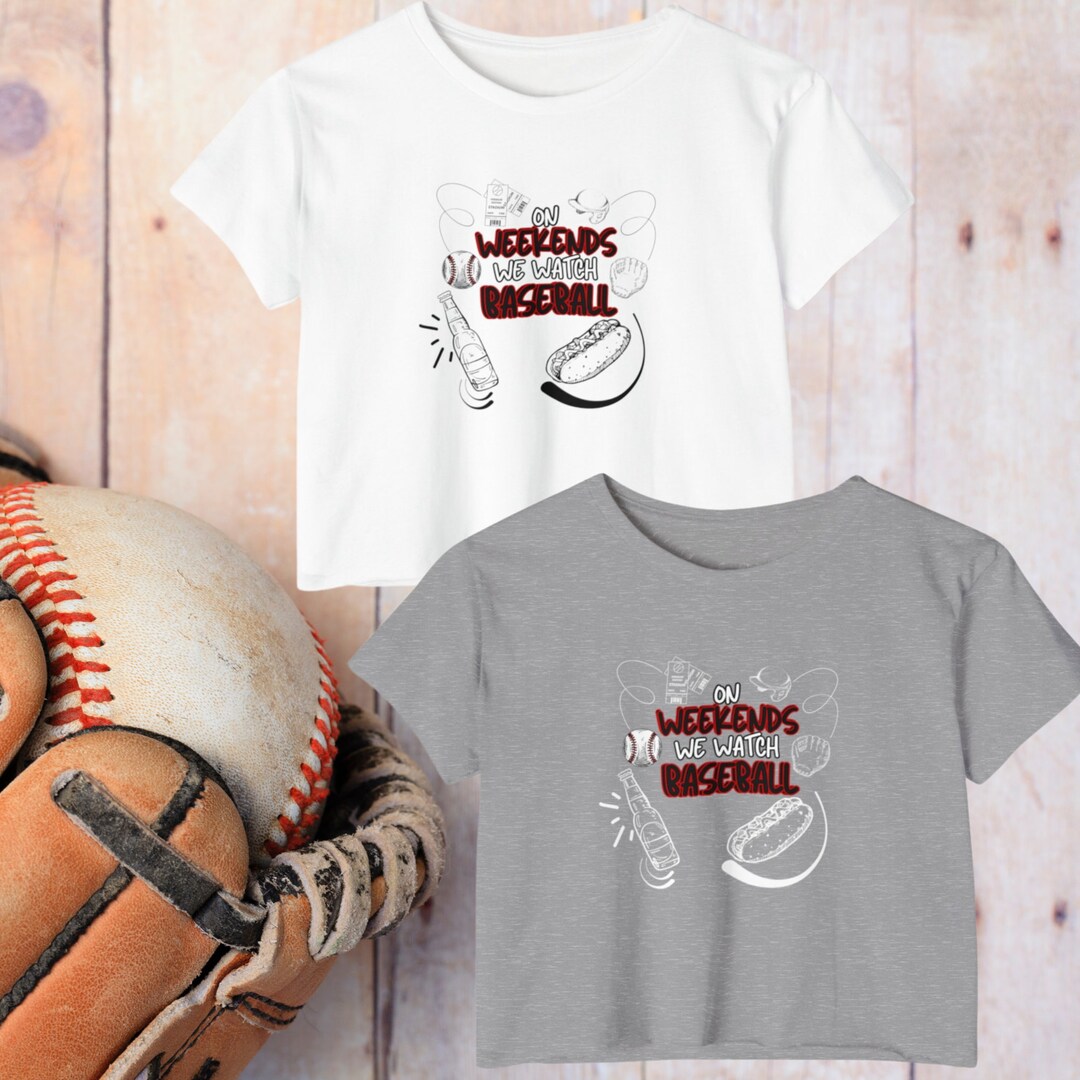 On Weekends We Watch Baseball Women's Crop Top, Mlb Crop Top, Baseball ...