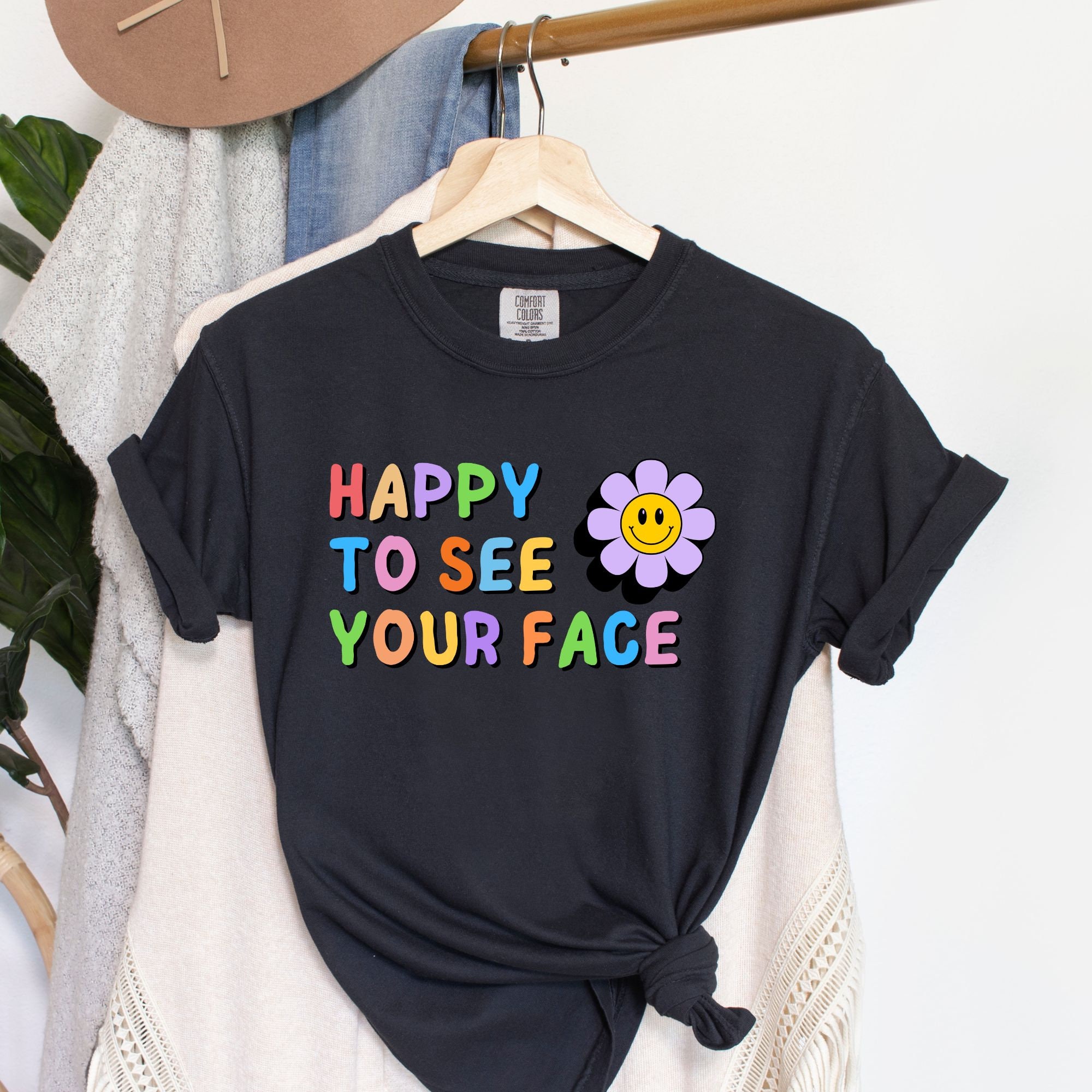 Happy to See Your Face Back to School Teacher First Day Tshirt Smiley ...