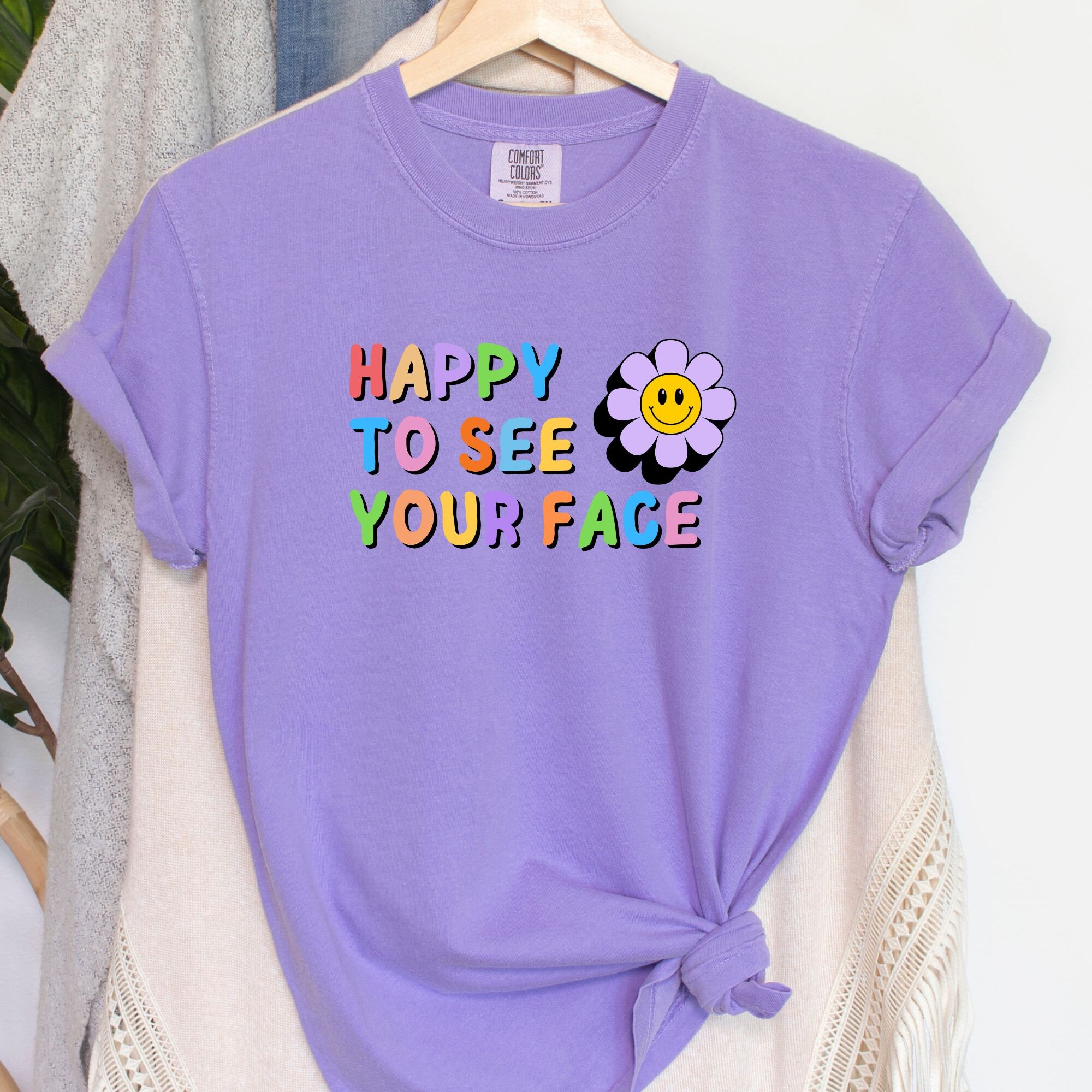 Happy to See Your Face Back to School Teacher First Day Tshirt Smiley ...