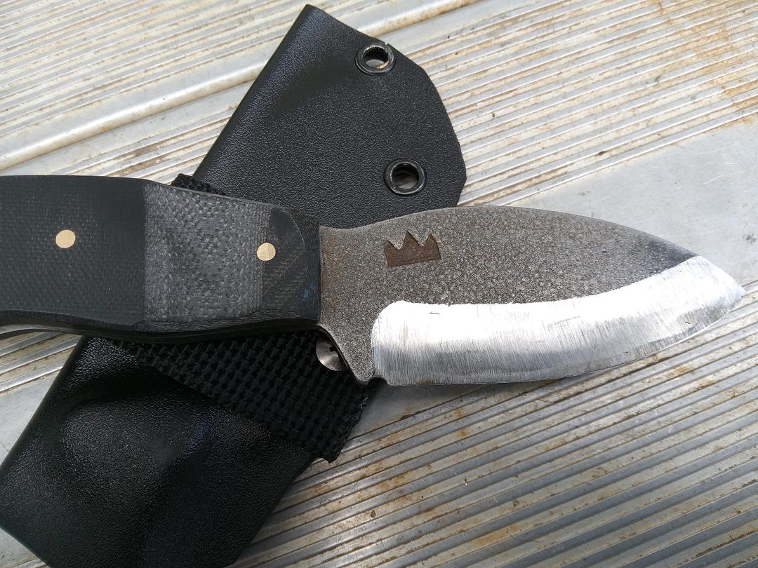 Stubby EDC Knife, Kydex Sheath, Cross Body Carry, 1095 Steel, G10 ...