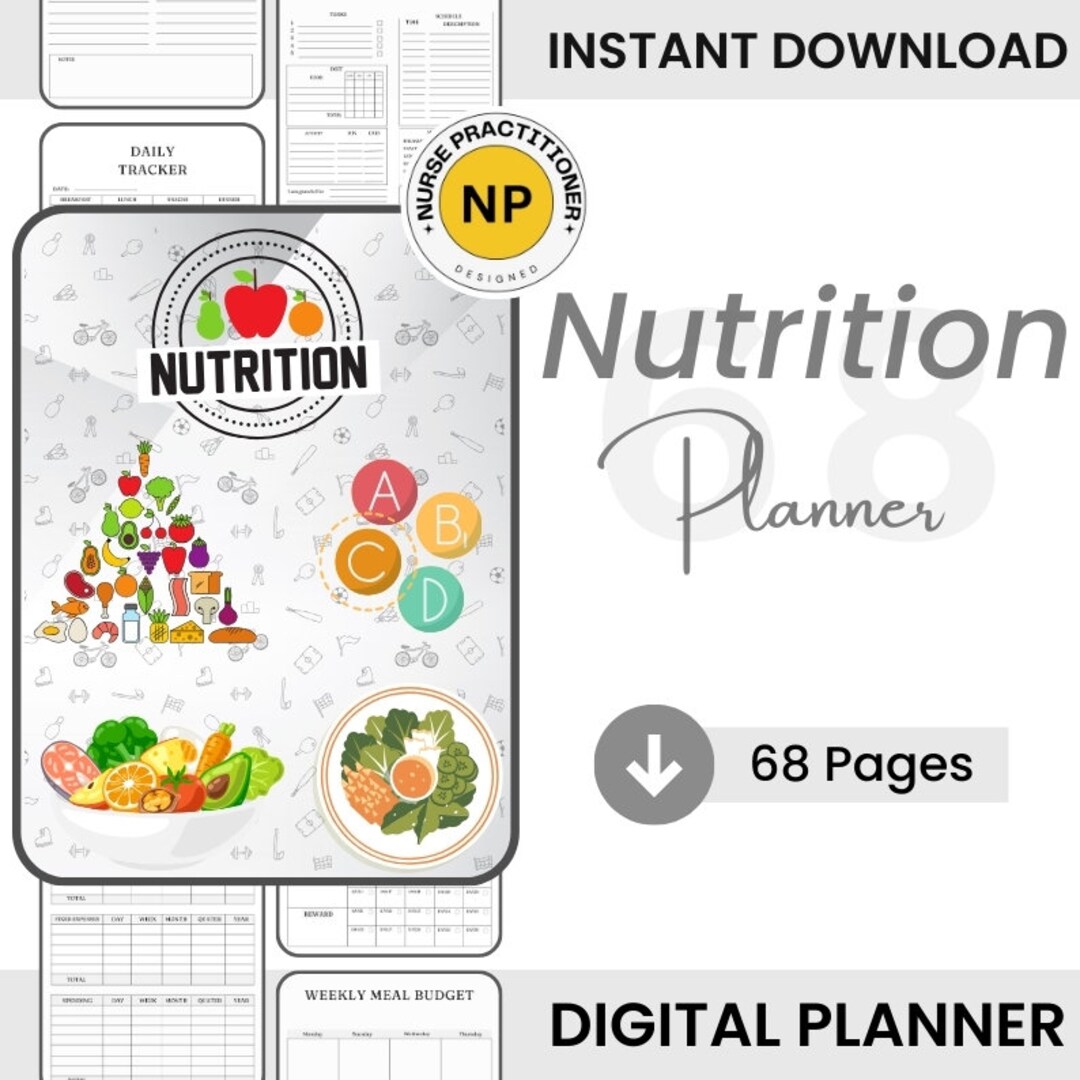 Nutrition Planner / Nutrition Journal / Food Planner / Nutrition Health ...