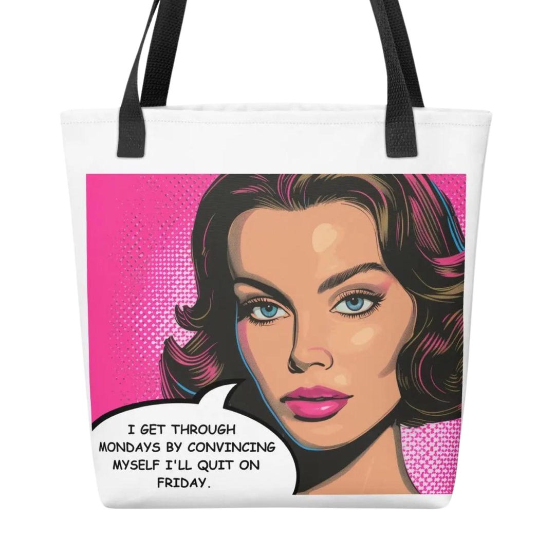Comic Book Tote Bag Superhero Graphic Design Reusable Geeky Canvas Bag ...
