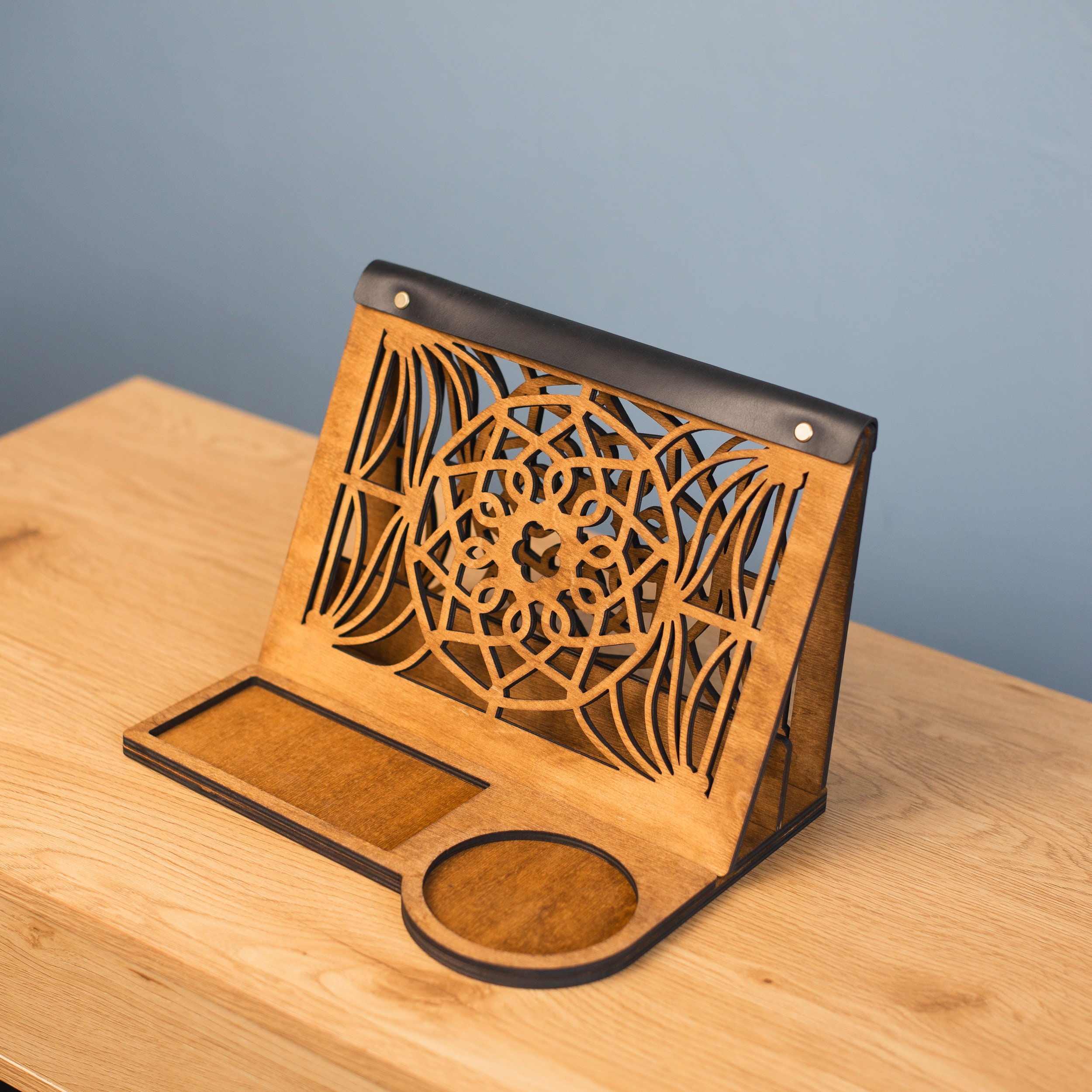 Wooden Book Page Holder,nightstand Book Holder,book Rest Cup Holder ...