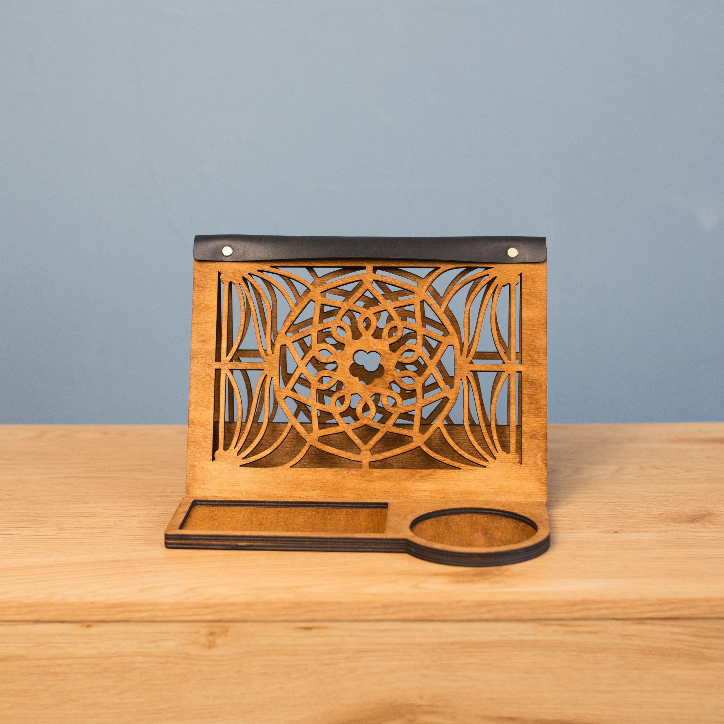 Wooden Book Page Holder,nightstand Book Holder,book Rest Cup Holder ...