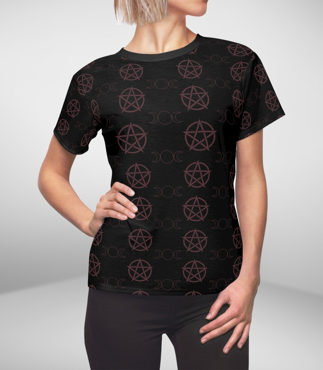 Gothic Pentacle & Moon T-shirt - Mystical Pagan Top - Etsy