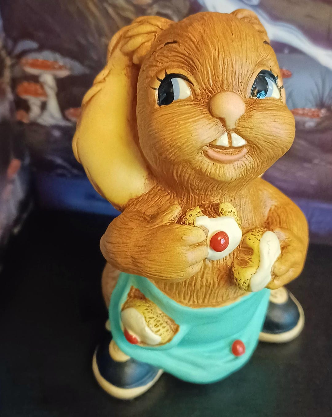 Vintage Pendelfin Cheeky – Turquoise Hand Painted Stoneware Rabbit ...