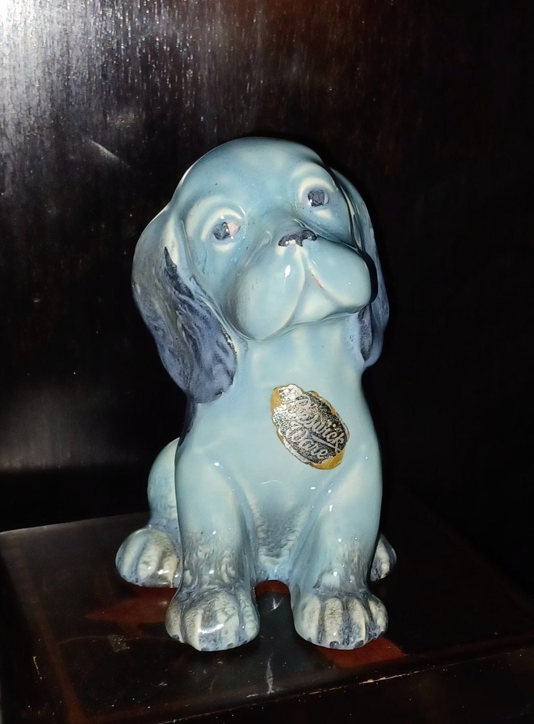 Vintage 1930s Beswick Lollopy Dog SPANIEL Seated Puppy Blue 454 Made in ...