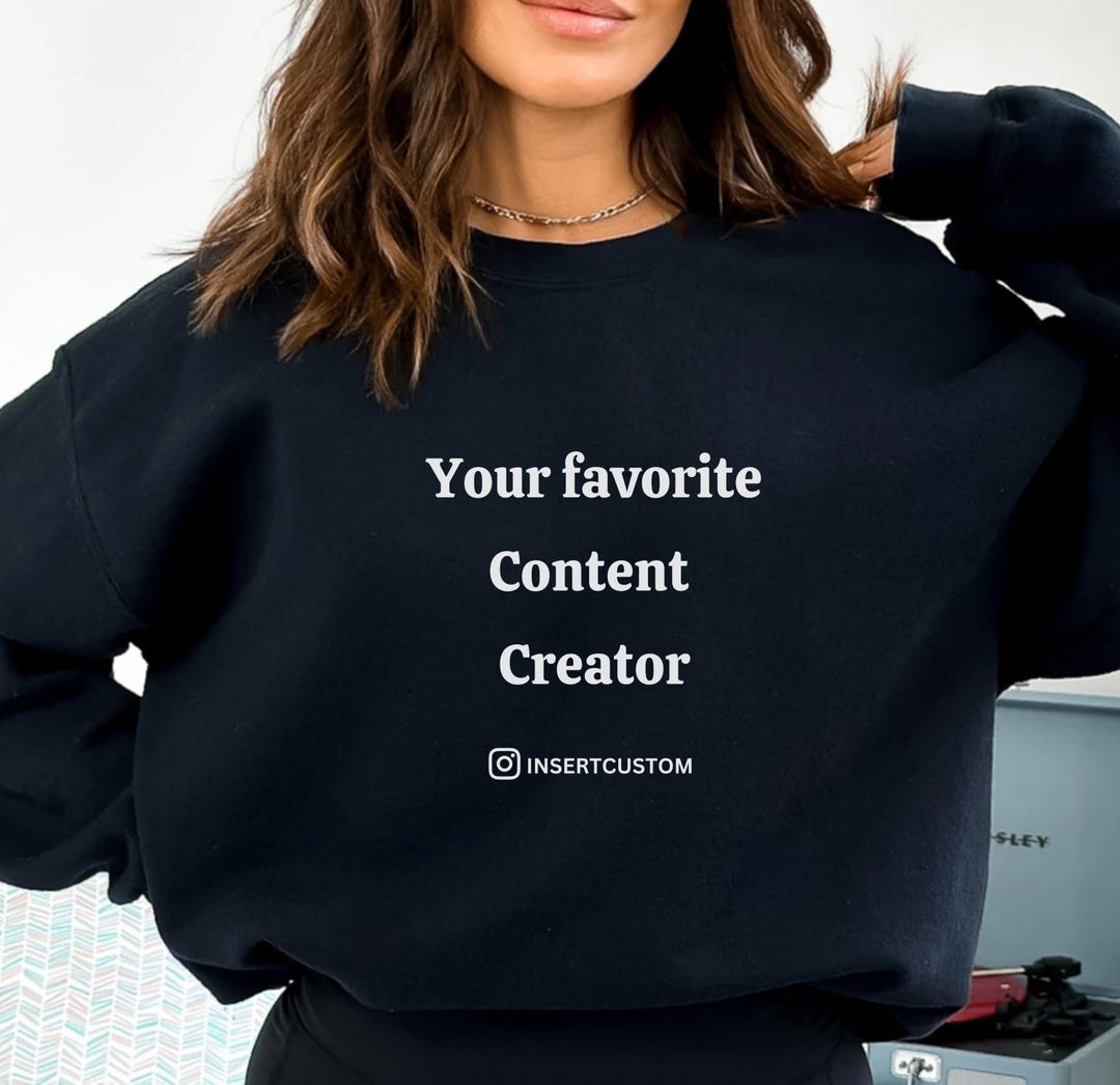 Content Creator Sweatshirt With Personalized Instagram Id, Unisex ...