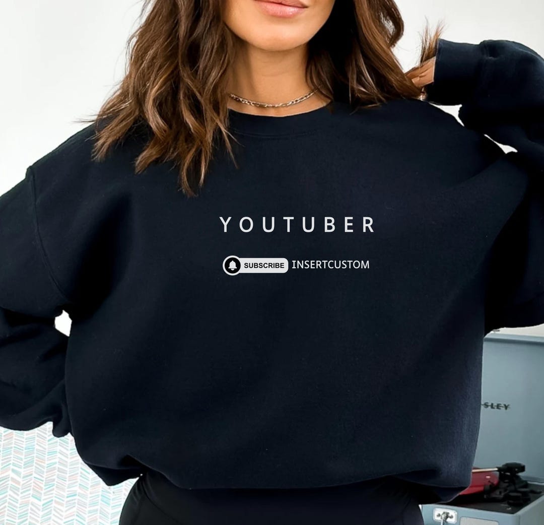 Youtuber Sweatshirt With Personalized Youtube Account, Unisex Youtube ...