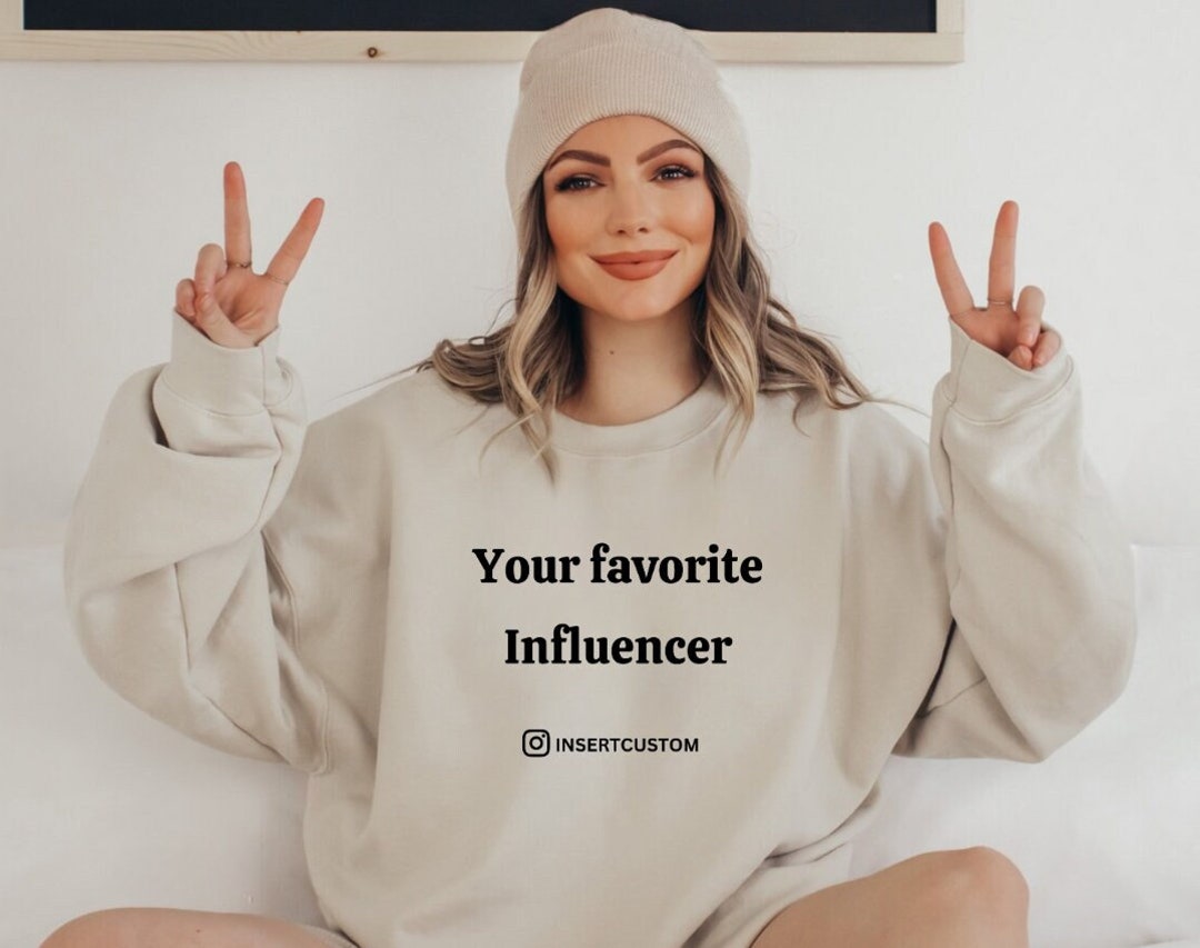 Social Media Influencer Sweatshirt With Personalized Instagram Id, Unisex Influencer Gift, Gift ...