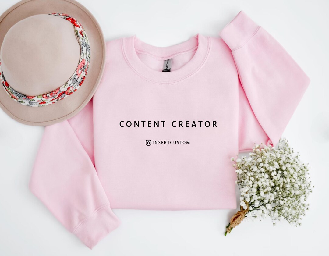 Content Creator Sweatshirt With Personalized Instagram Id, Unisex Influencer Gift, Gift for ...