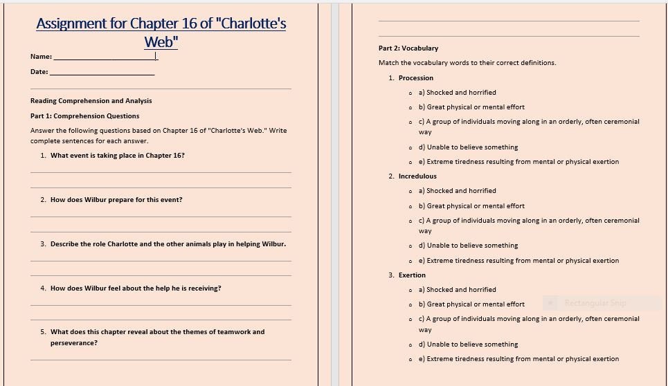 Charlotte's Web Novel Study - Etsy