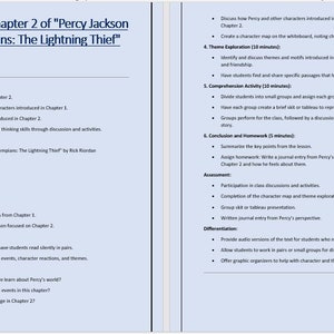 Percy Jackson and the Olympians: the Lightning Thief Novel Study - Etsy