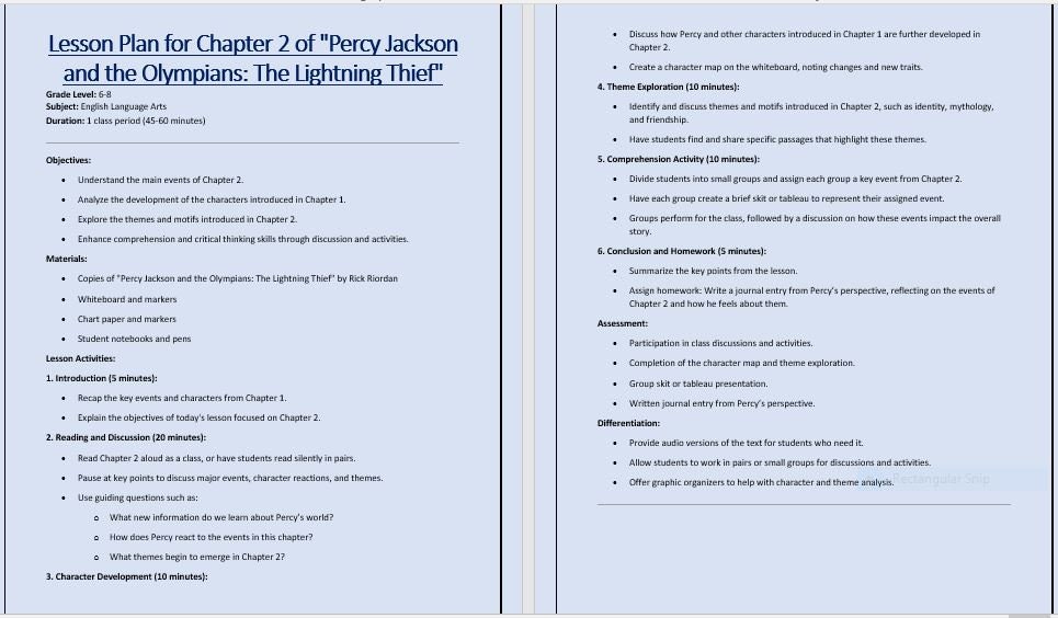 Percy Jackson and the Olympians: the Lightning Thief Novel Study - Etsy