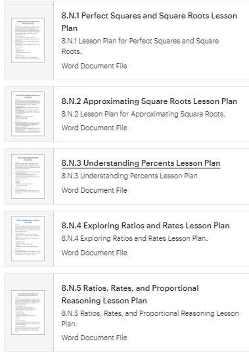Grade 8 Math Full Course Lesson Plans - Etsy