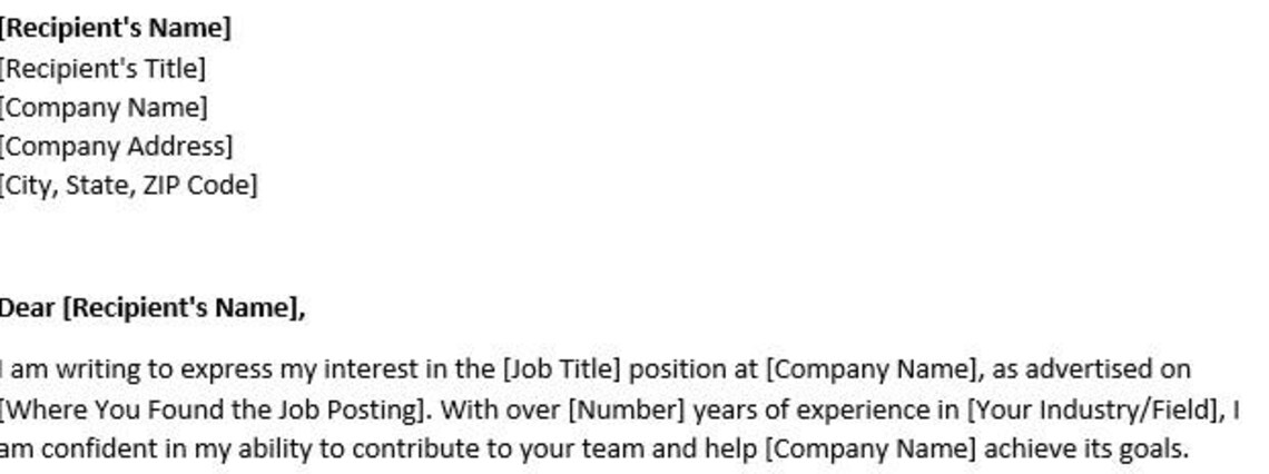 Cover Letter Template 2024 - Etsy