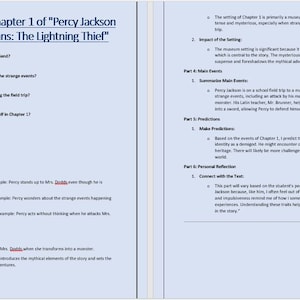 Percy Jackson and the Olympians: the Lightning Thief Novel Study - Etsy