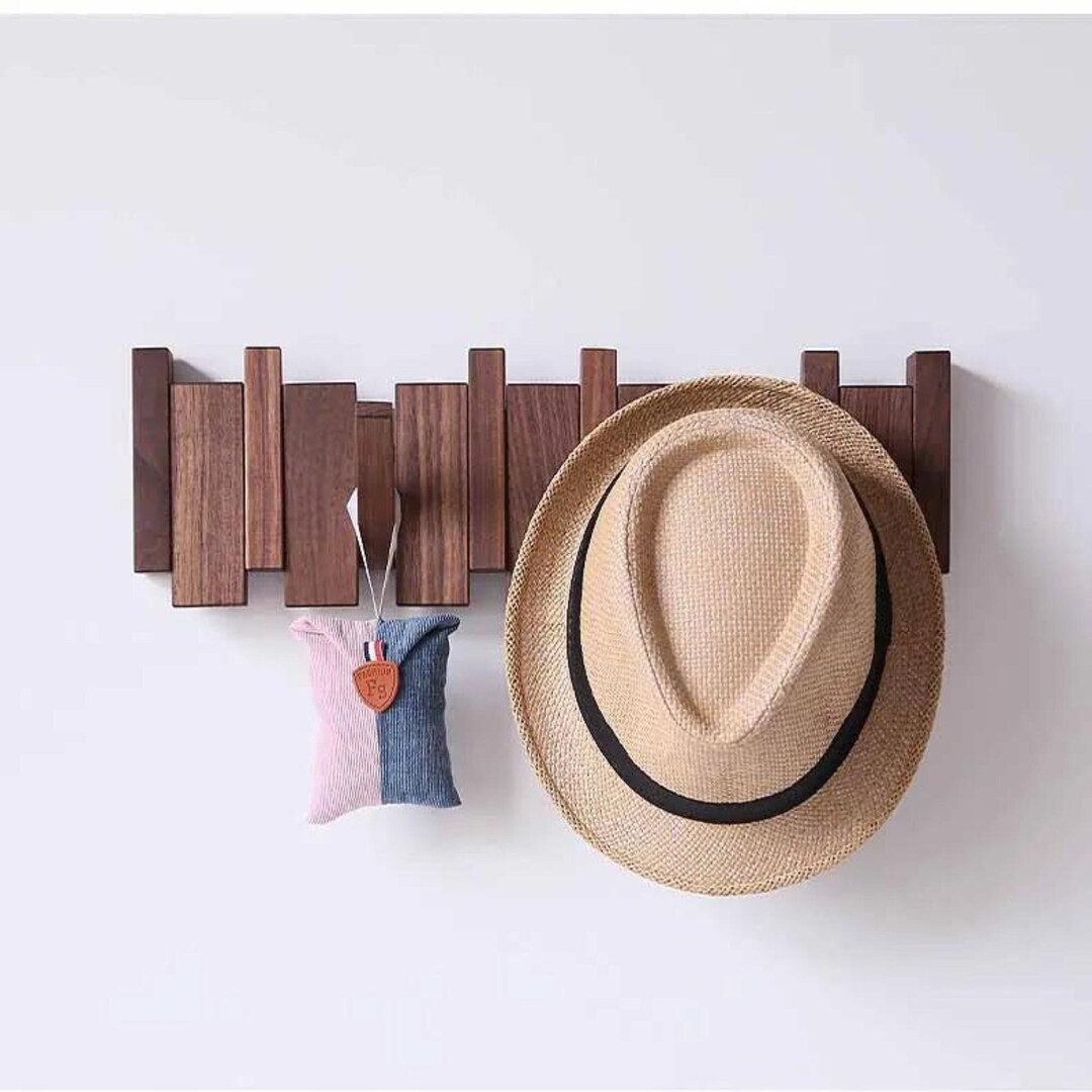 Solid Wood Piano Keys Shaped Hooks Creative Coat Rack for Living Room ...