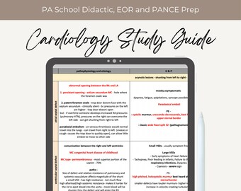 Pulmonology Study Guide: PA School Didactic EOR & PANCE Review / Chart ...