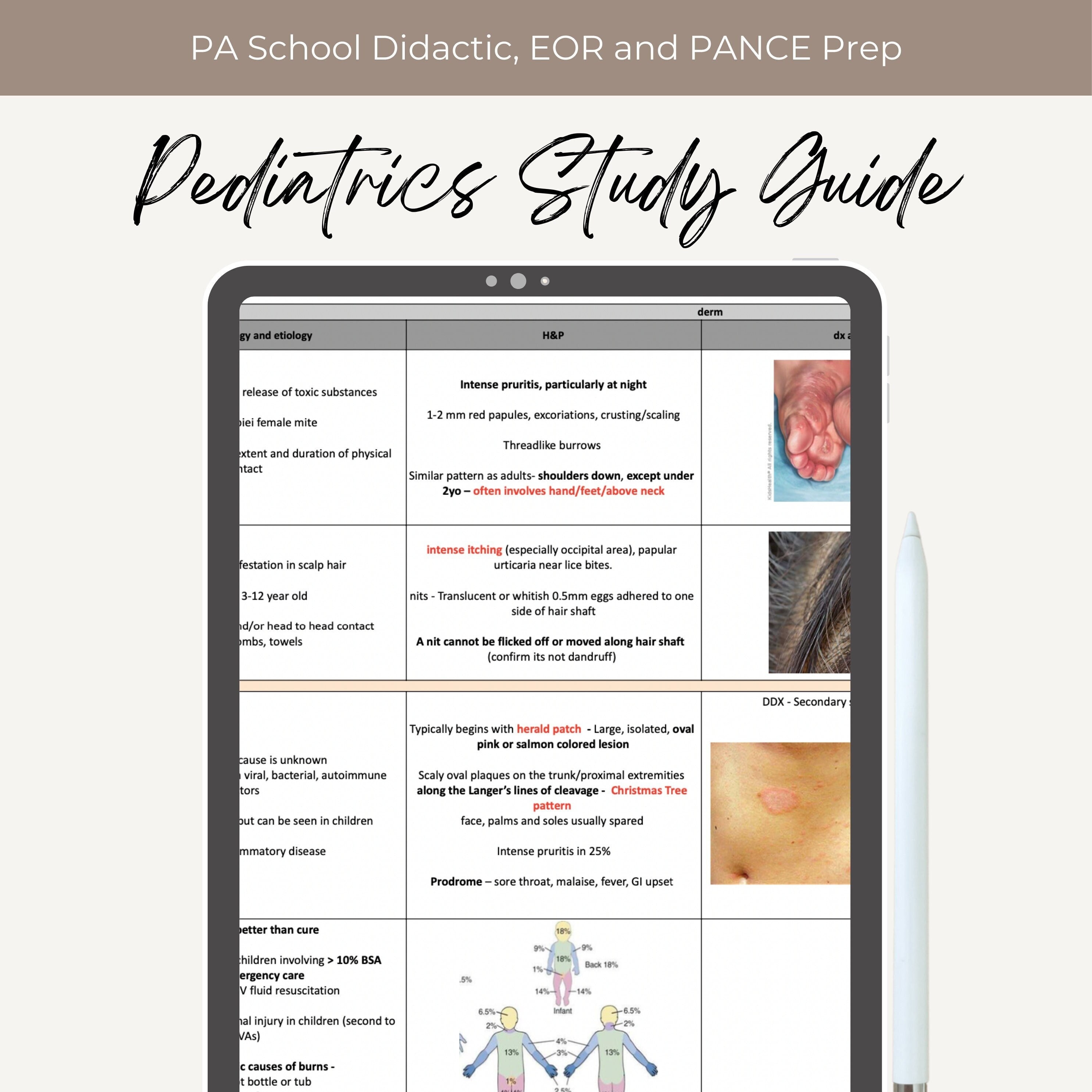 Pediatric Study Guide: PA School Didactic EOR & PANCE Review ...