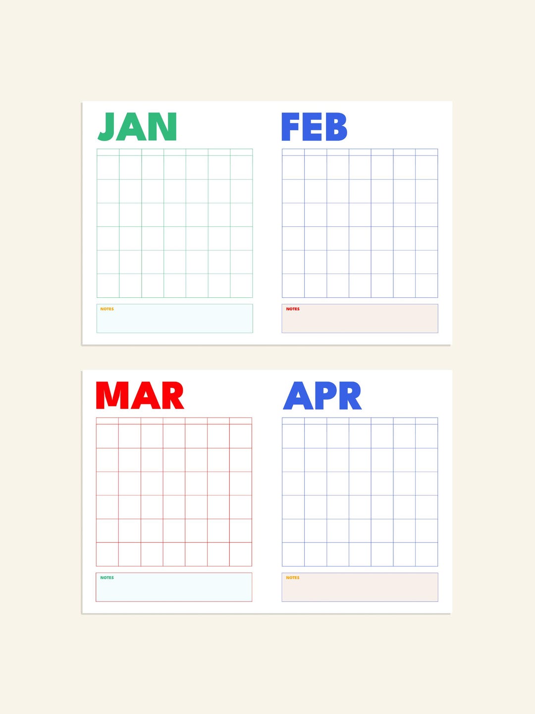 Printable Wall Calendar, US Letter Size, 8.5x11, 11x17, Minimal ...