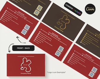 Modifiable Business Card Templates With QR Code, Editable Business Card ...