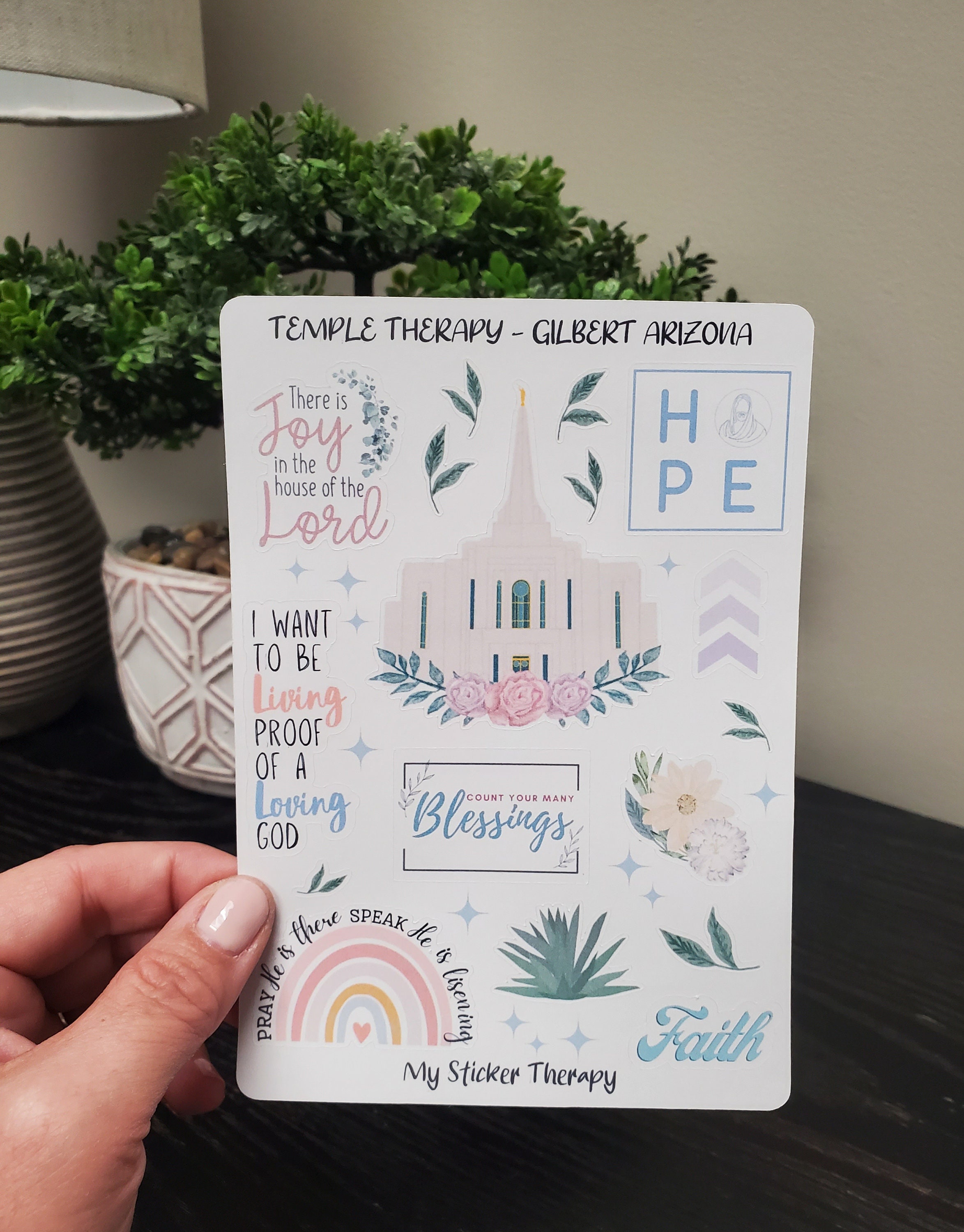 Gilbert Arizona LDS Temple Sticker Sheet, Faith, Blessings, Hope - Etsy