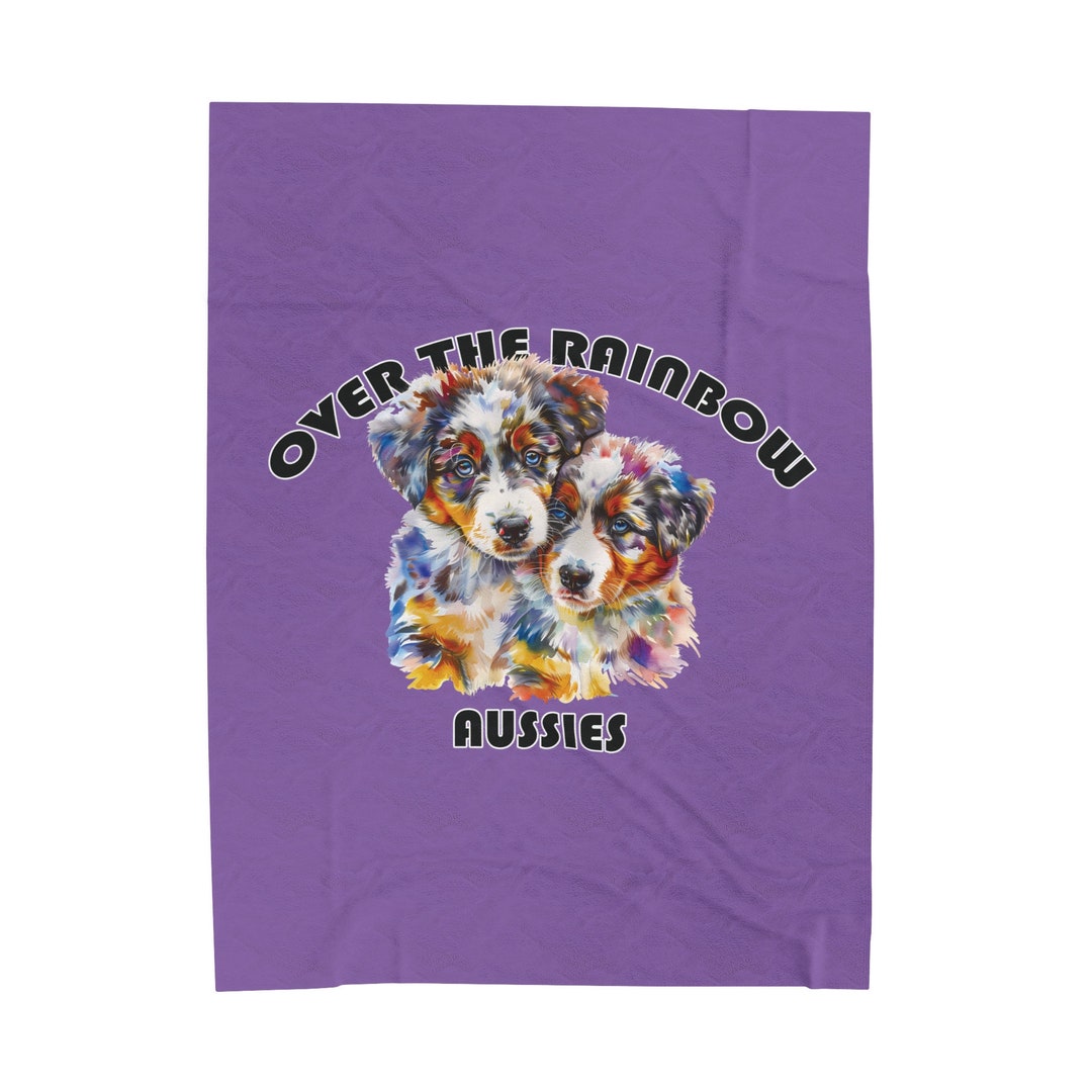 Over the Rainbow Aussies Logo Velveteen Plush Blanket - Purple - Etsy
