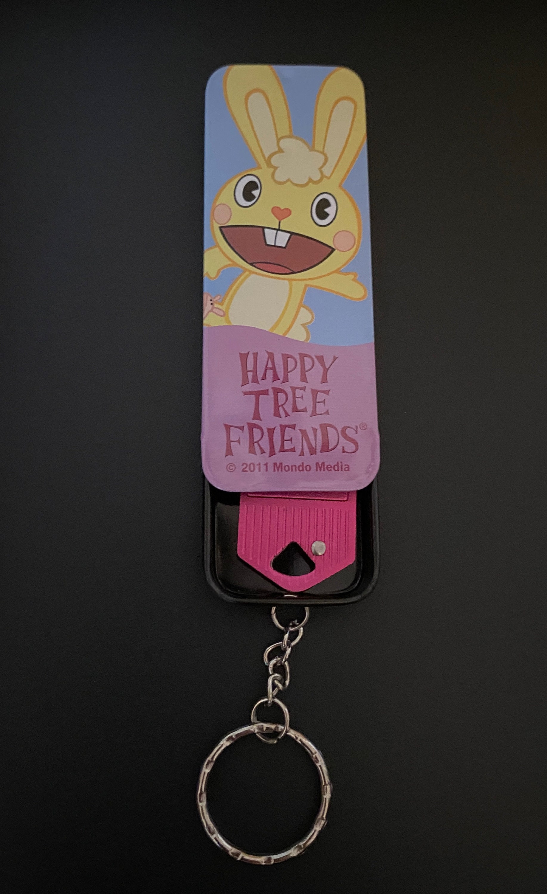 Cuddles Happy Tree Friends Sticker Sliding Tin Keychain Rare ...