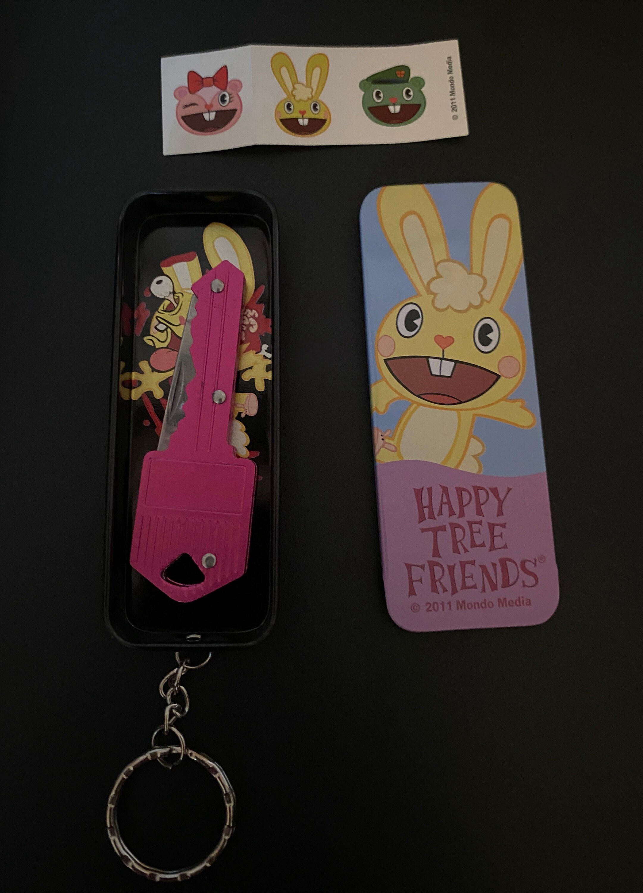 Cuddles Happy Tree Friends Sticker Sliding Tin Keychain Rare ...