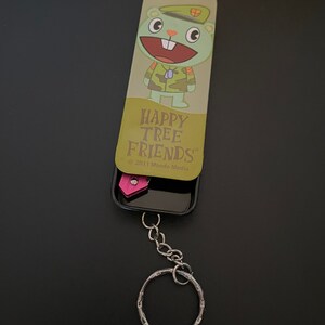 Flippy Happy Tree Friends Sticker Sliding Tin Case Storage Keychain ...