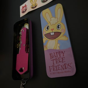 Cuddles Happy Tree Friends Sticker Sliding Tin Keychain Rare ...