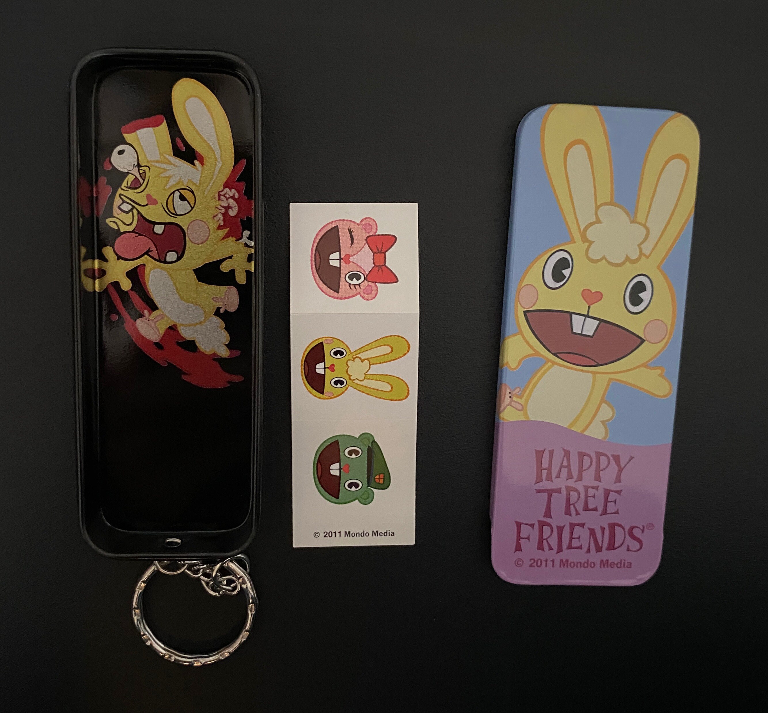 Cuddles Happy Tree Friends Sticker Sliding Tin Keychain Rare ...