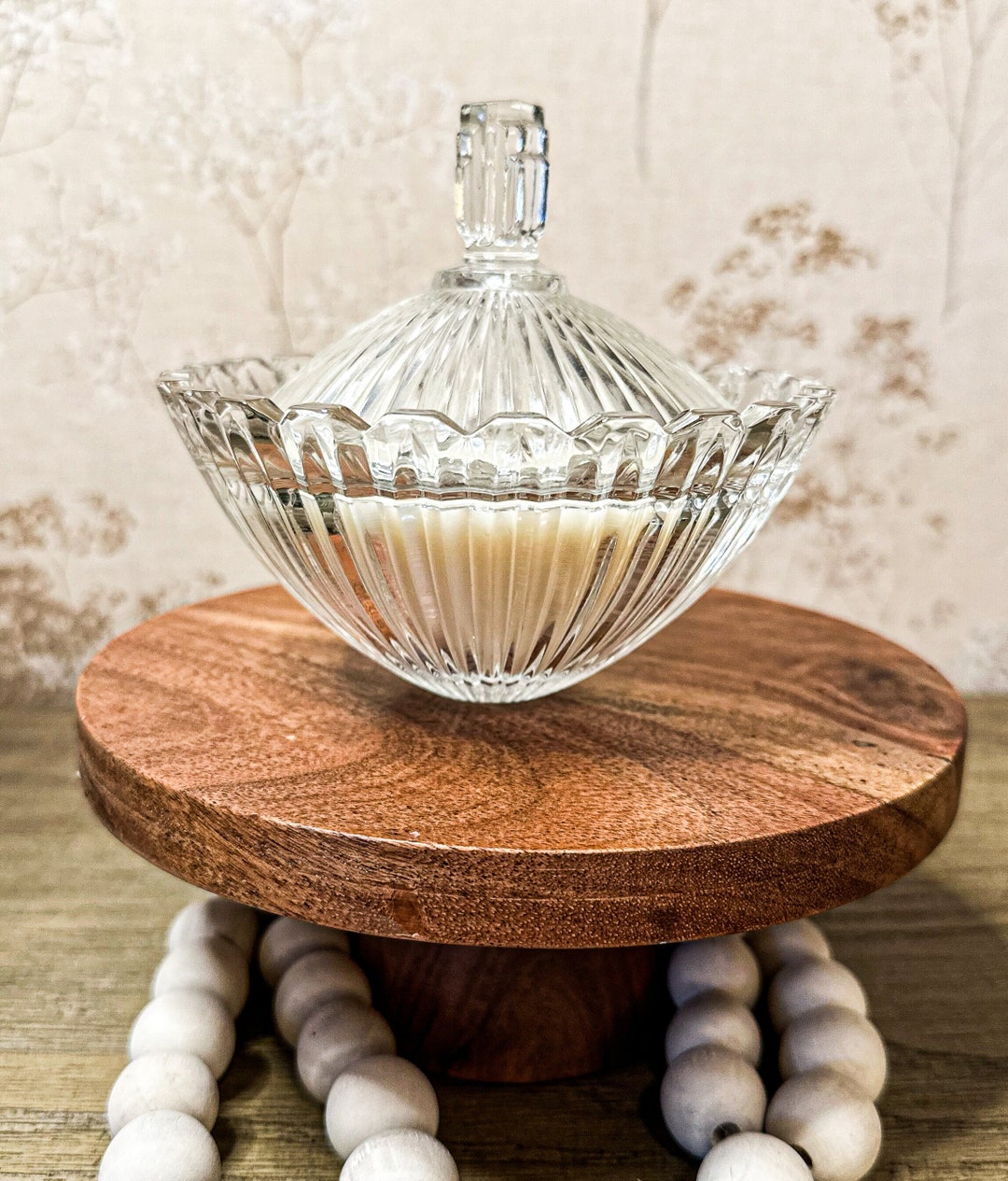 Vintage Crystal Candy Dish Candle: Hand-poured Soy Wax With Lid - Etsy