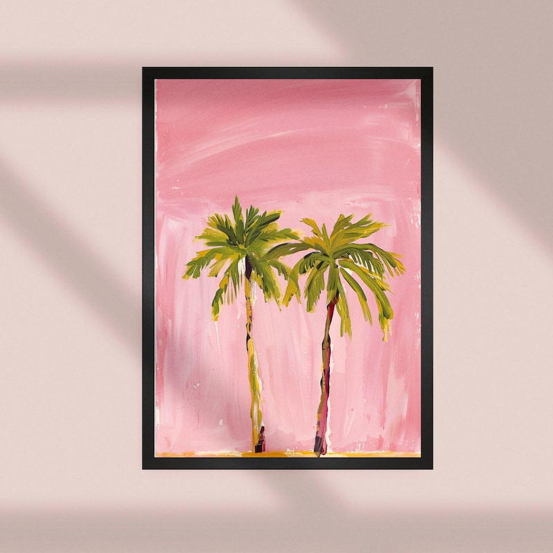 Pink Palm Trees - Etsy