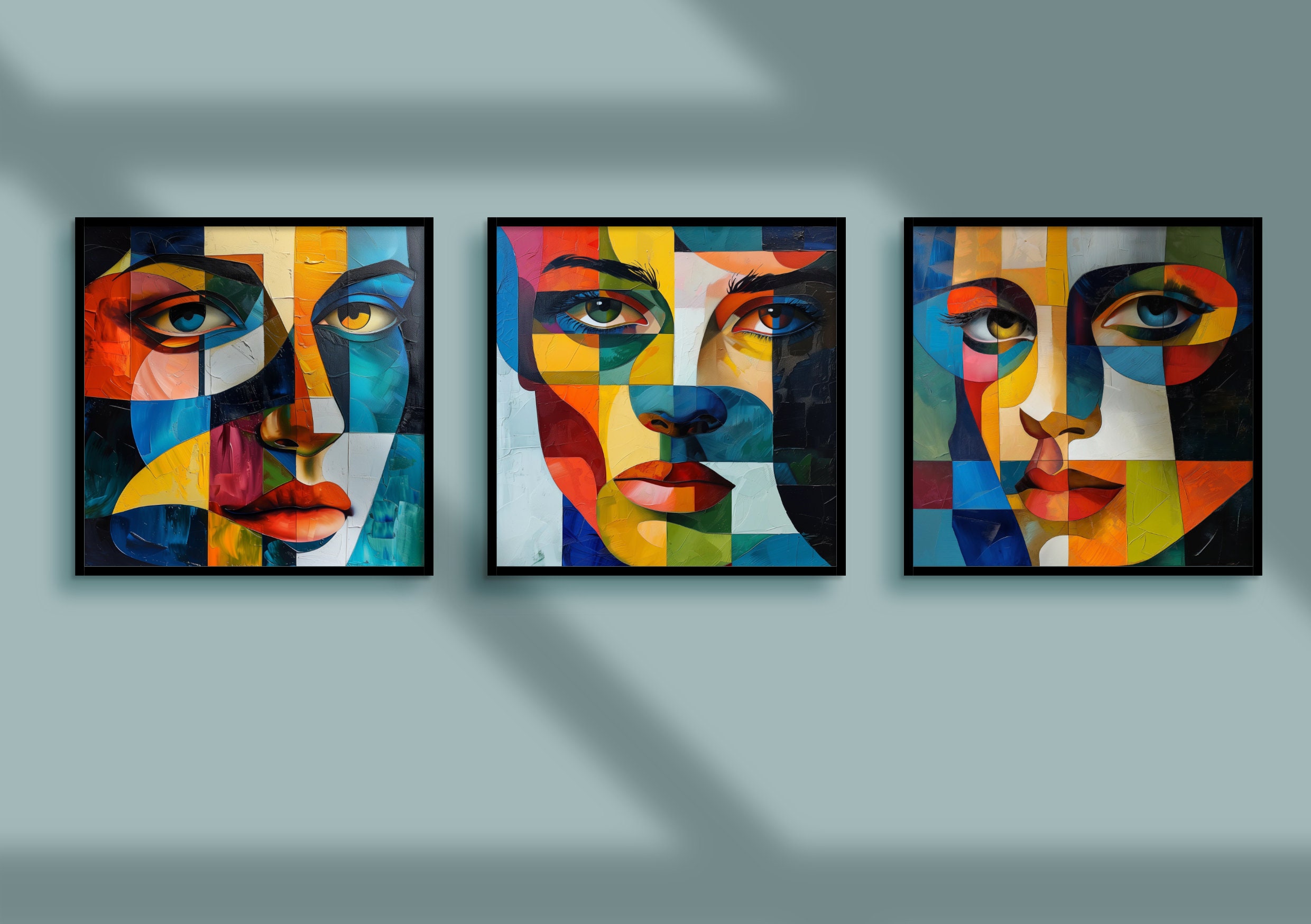 Cubism Woman Portrait Cubist Portrait Painting Surreal Colorful Modern ...