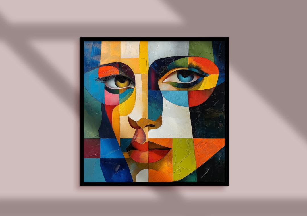Cubism Woman Portrait Cubist Portrait Painting Surreal Colorful Modern ...
