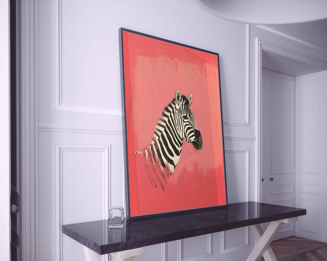 Pink Zebra Art Print | PRINTABLE ART POSTER | Zebra Wall Art | Pop Art ...