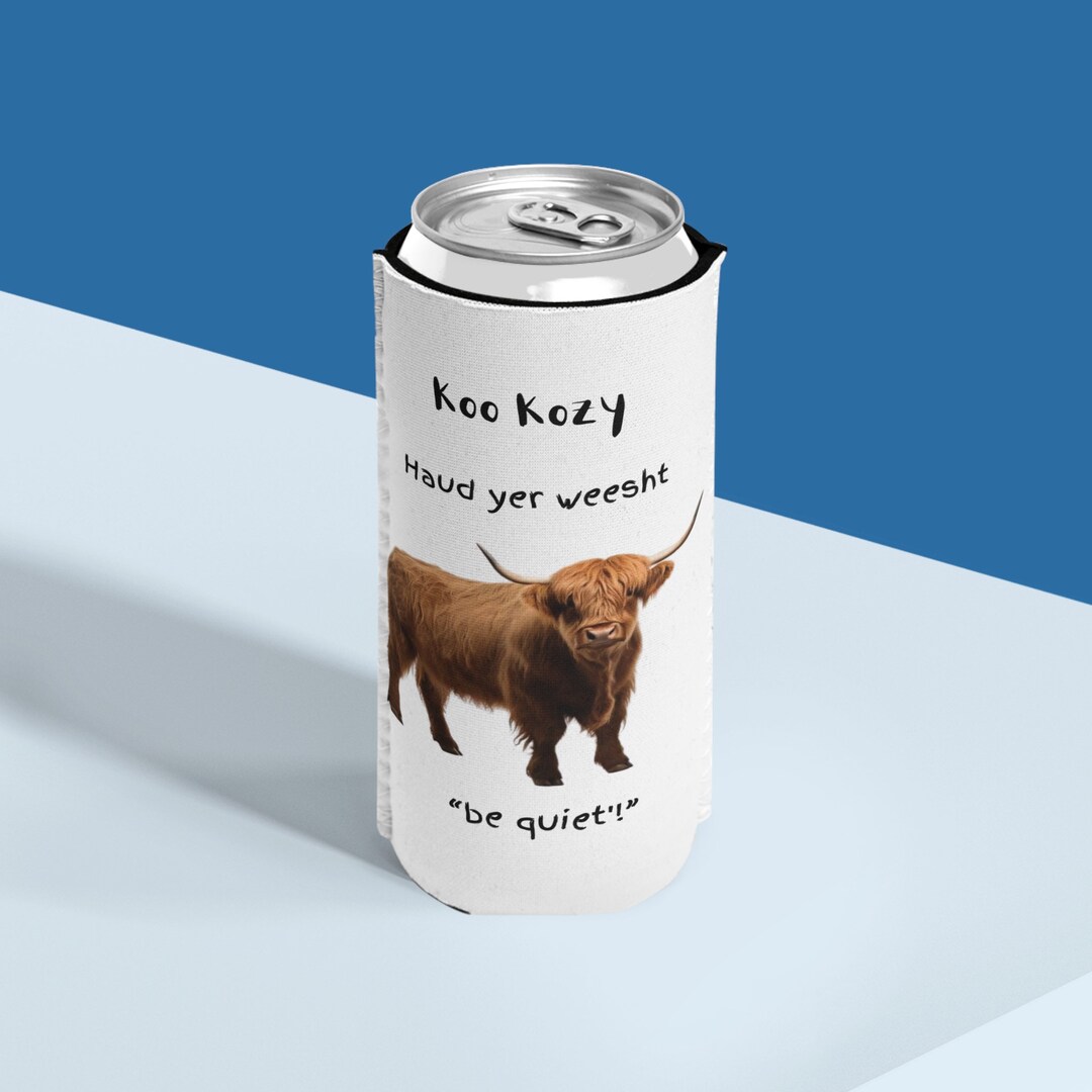 Beer Cooler, Beert Holder, for Him, Dad, Mom, Highland Koo,cow, Camping ...