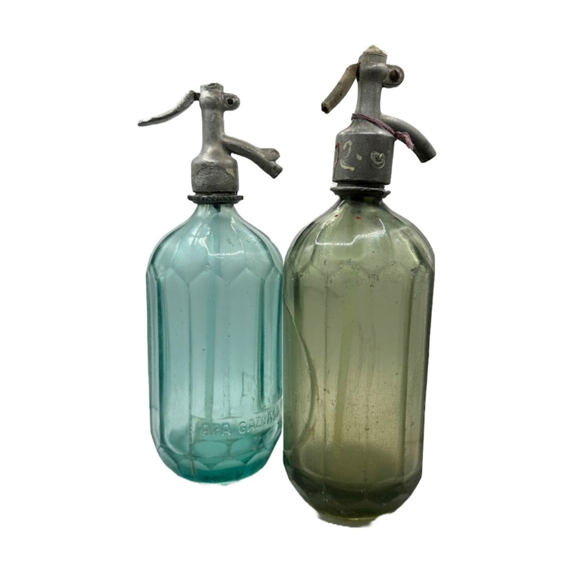 Set of 2 Colorful Siphon Soda Spray Bottles - Vibrant Decor for Living ...