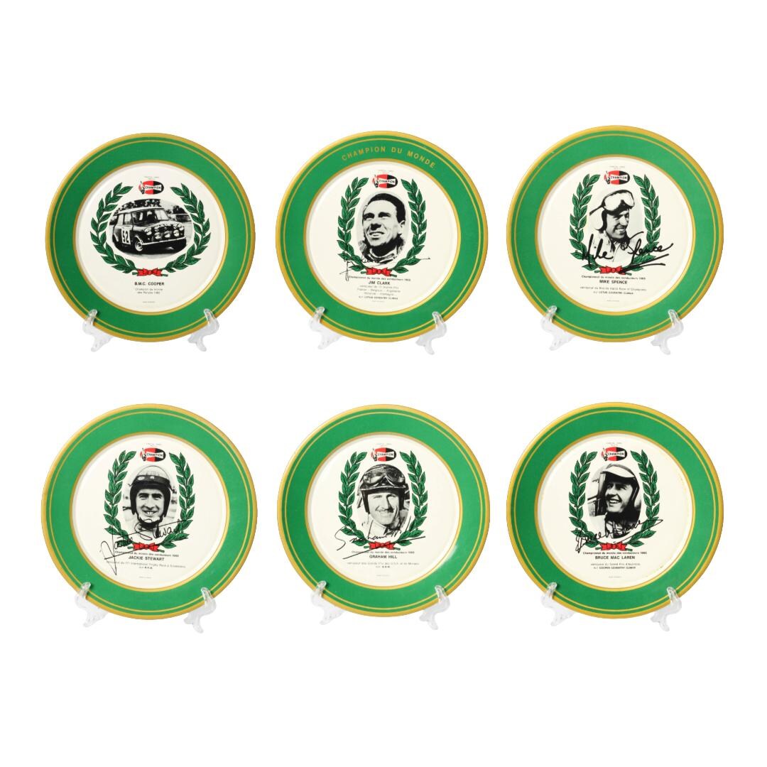 Set of Six Commemorative Plates From 1965 Motorsport World Champions ...