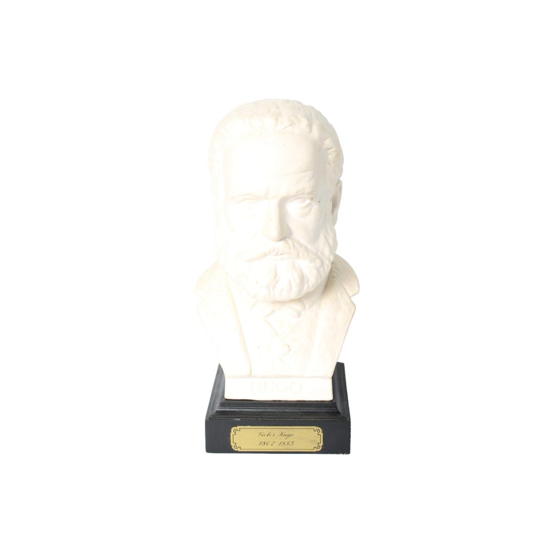 Vintage Goebel Victor Hugo Bust | Bisquit Porcelain Statue on Black ...