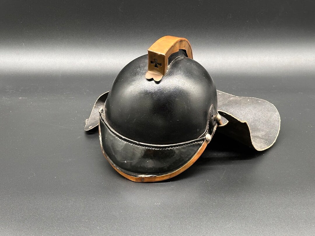 Antique Dutch Leather Firefighter Helmet 1920s/30s Vintage Collectible ...