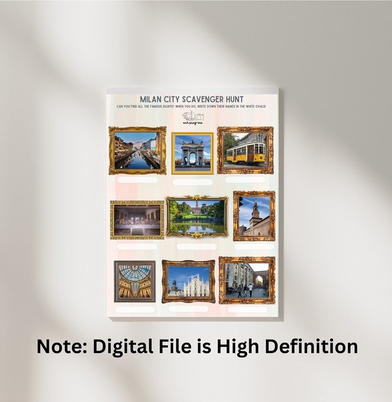 Milan City Scavenger Hunt for Kids Printable PDF - Etsy