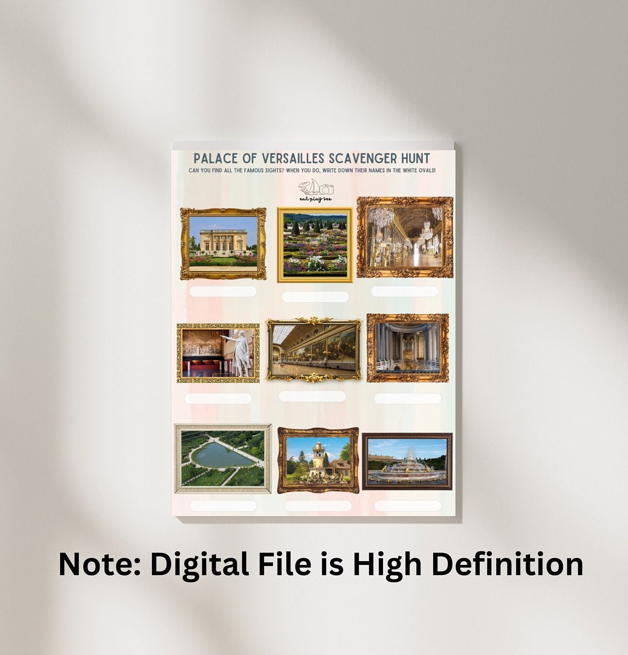 Palace of Versailles Scavenger Hunt for Kids Printable PDF - Etsy