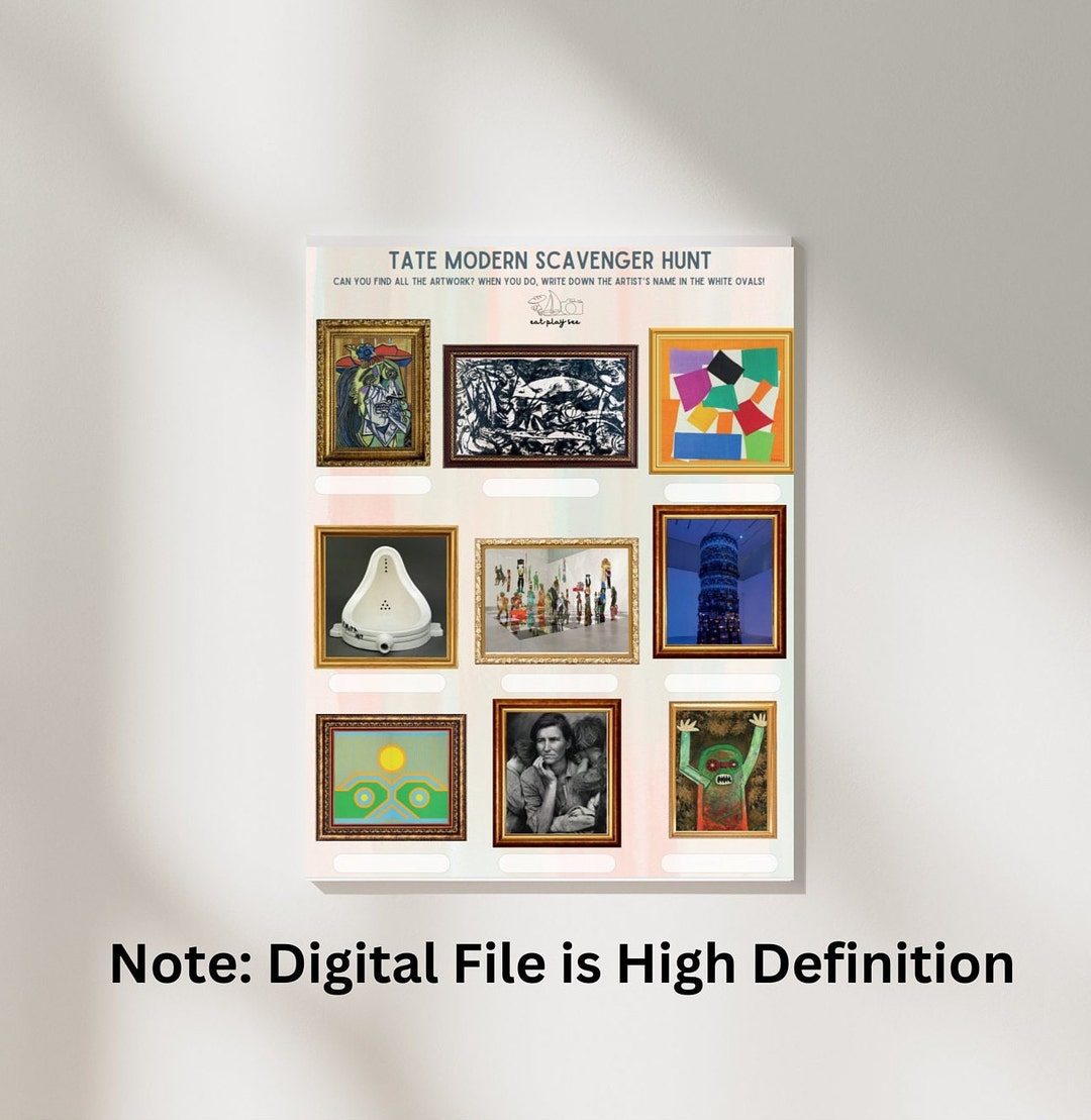 Tate Modern Scavenger Hunt for Kids Printable PDF - Etsy