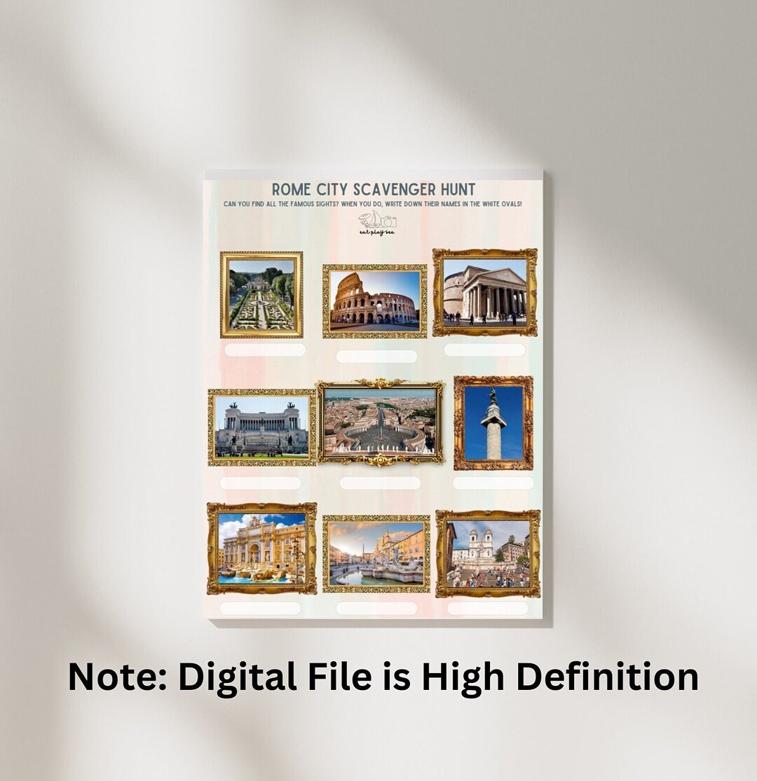 Rome Scavenger Hunt for Kids 3-pack Printable Pdfs - Rome, Vatican City ...