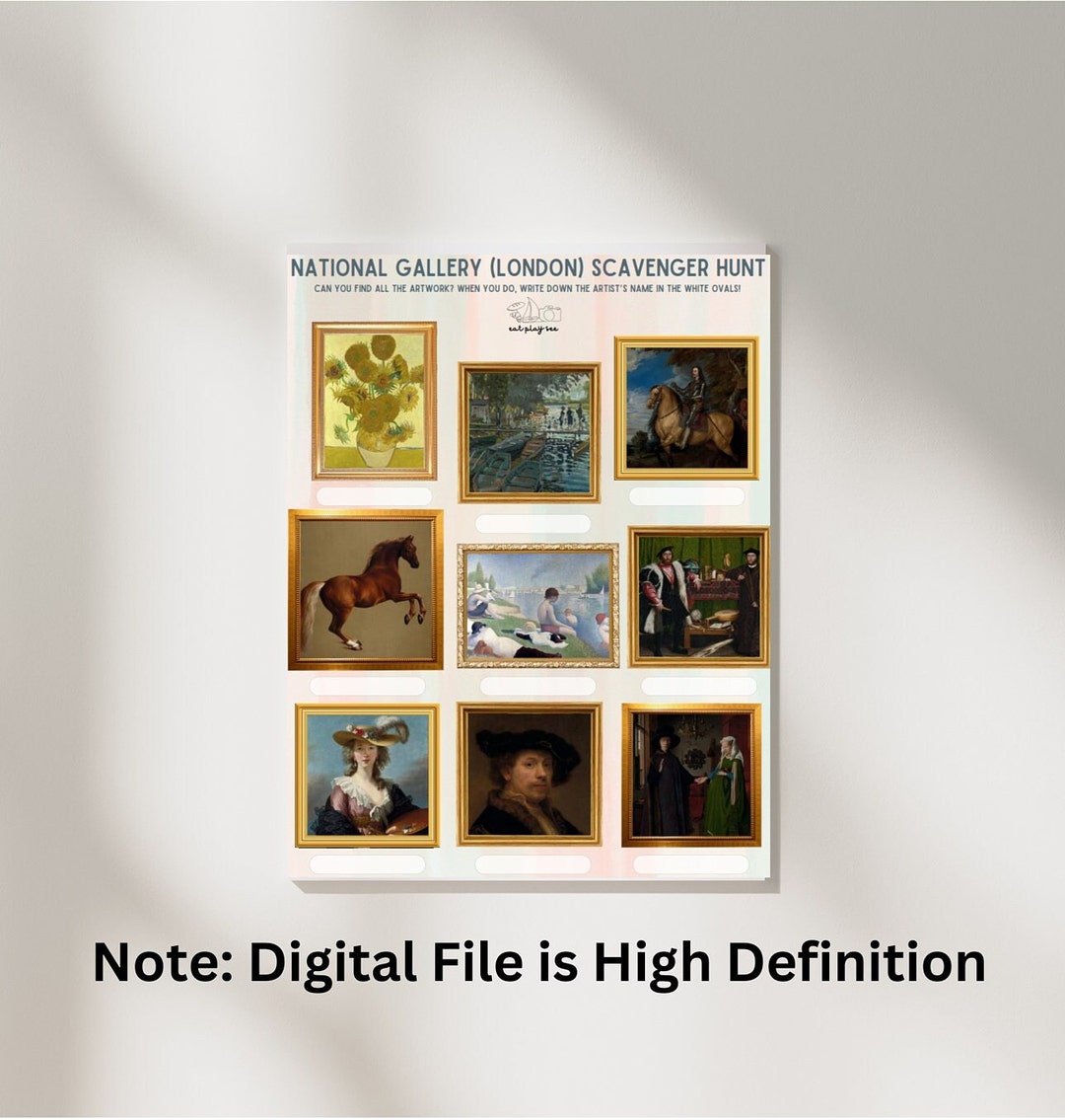 The National Gallery London Scavenger Hunt for Kids Printable PDF - Etsy